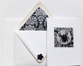 Spider Note Cards Set of 10 in White or Ivory With Matching Envelopes ...