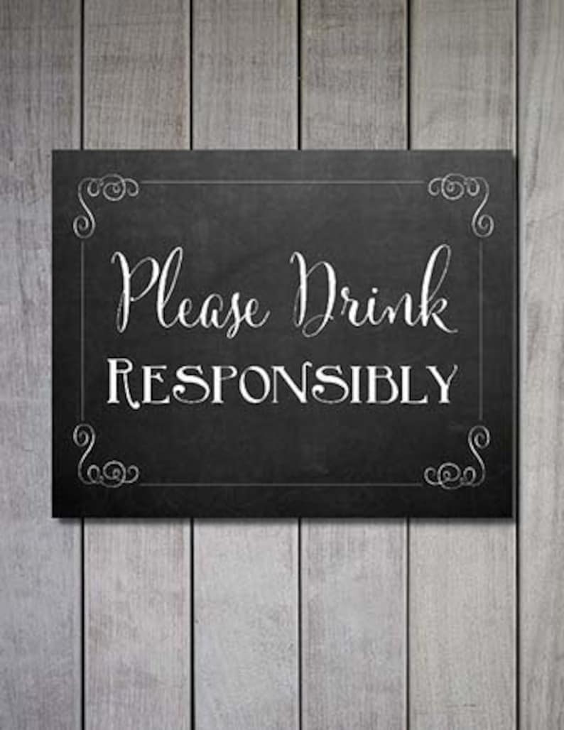 Wedding Sign: Please Drink Responsibly 8x10 - Etsy