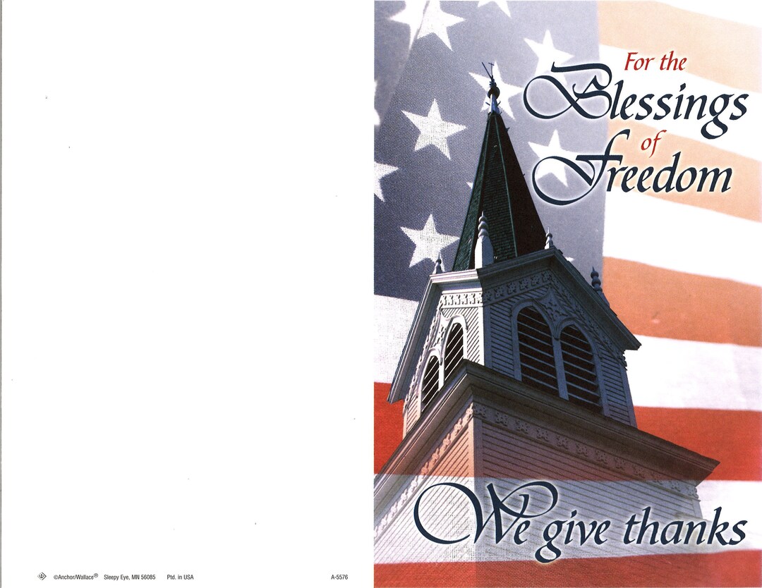 For the Blessings of Freedom We Give Thanks Bulletin Program Blank ...