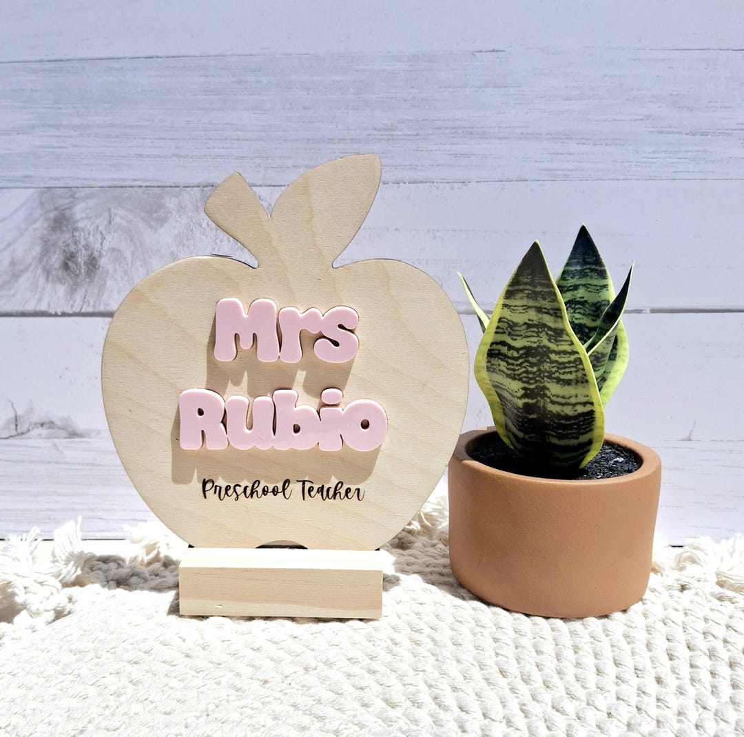 BTS - Back to School - Teacher Name Sign - Apple Sign - Teacher ...