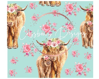 Highland Cow Seamless Pattern. Digital Download Only. Png File - Etsy