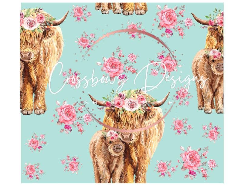Highland Cow Seamless Pattern Cow Paper Digital Paper - Etsy