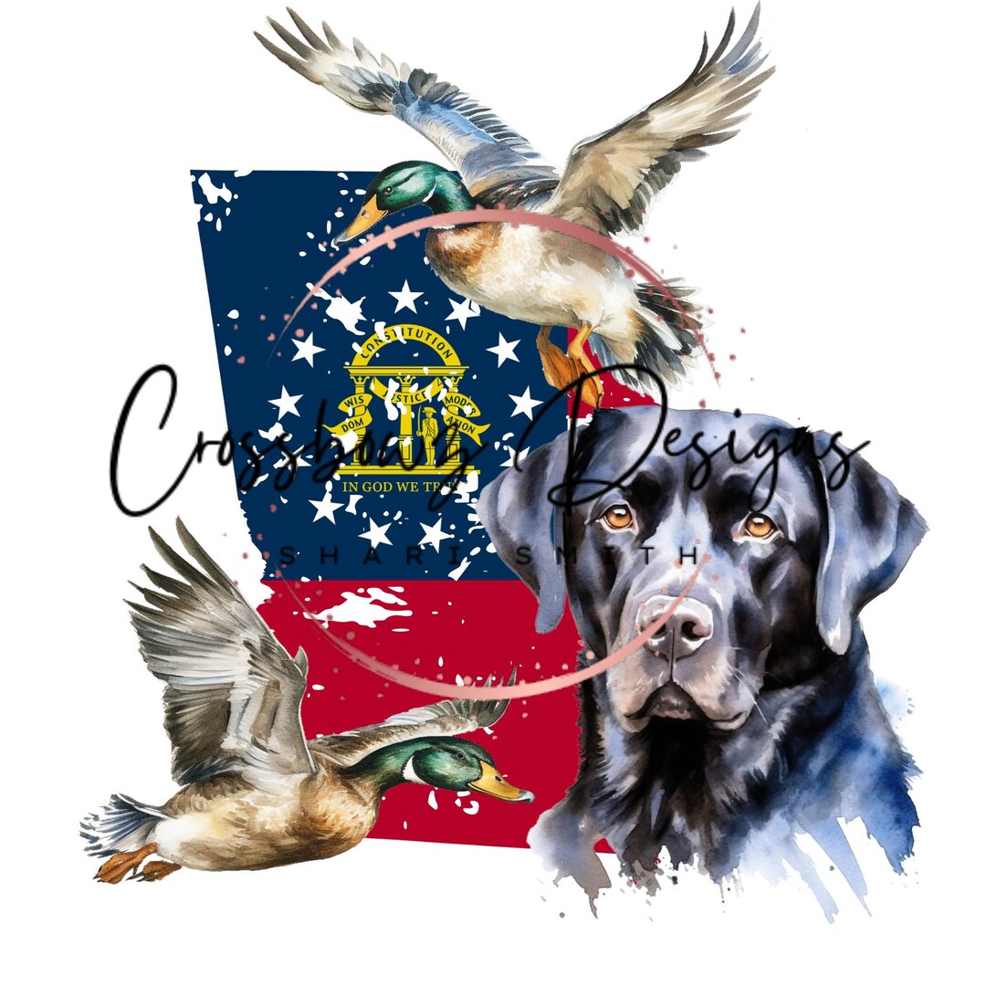 Georgia, Flag, Ducks, State, Dogs, Lab, Blue Tick, Hound, Hunting, PNG ...