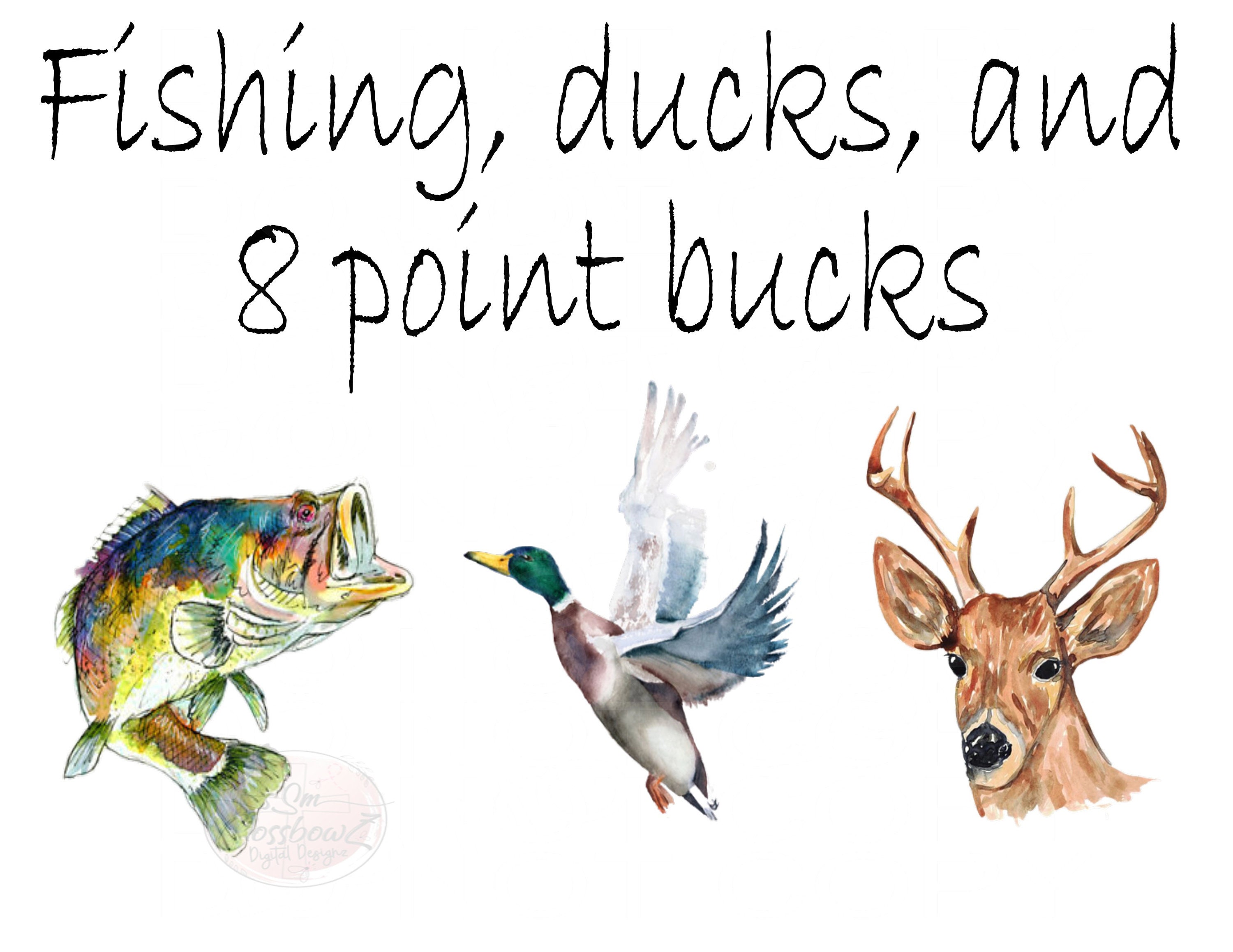 Fishing Ducks 8 Point Bucks Boys PNG Sublimation Digital - Etsy