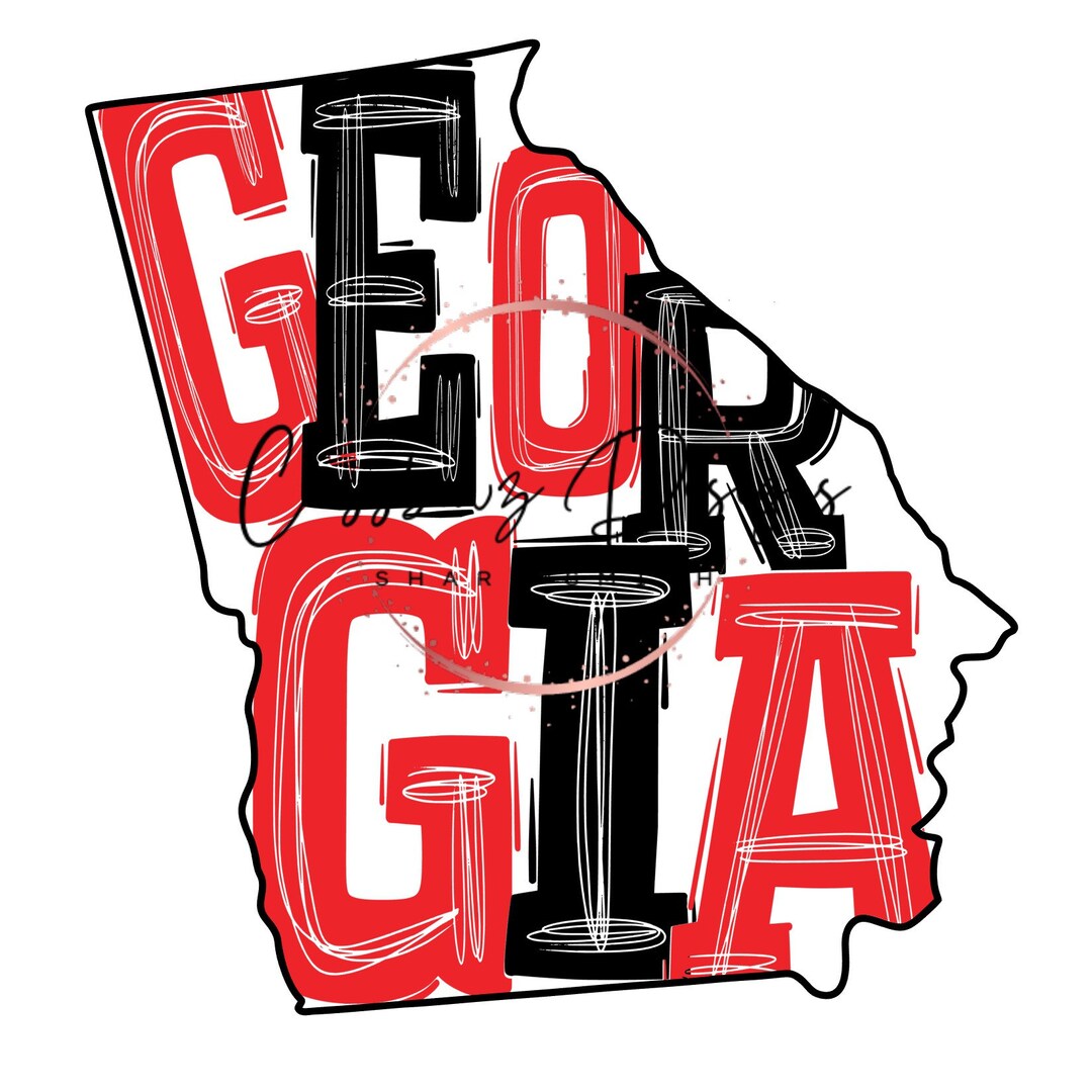 State, Georgia, Red and Black, Dawgs, PNG, Sublimation, Printable ...