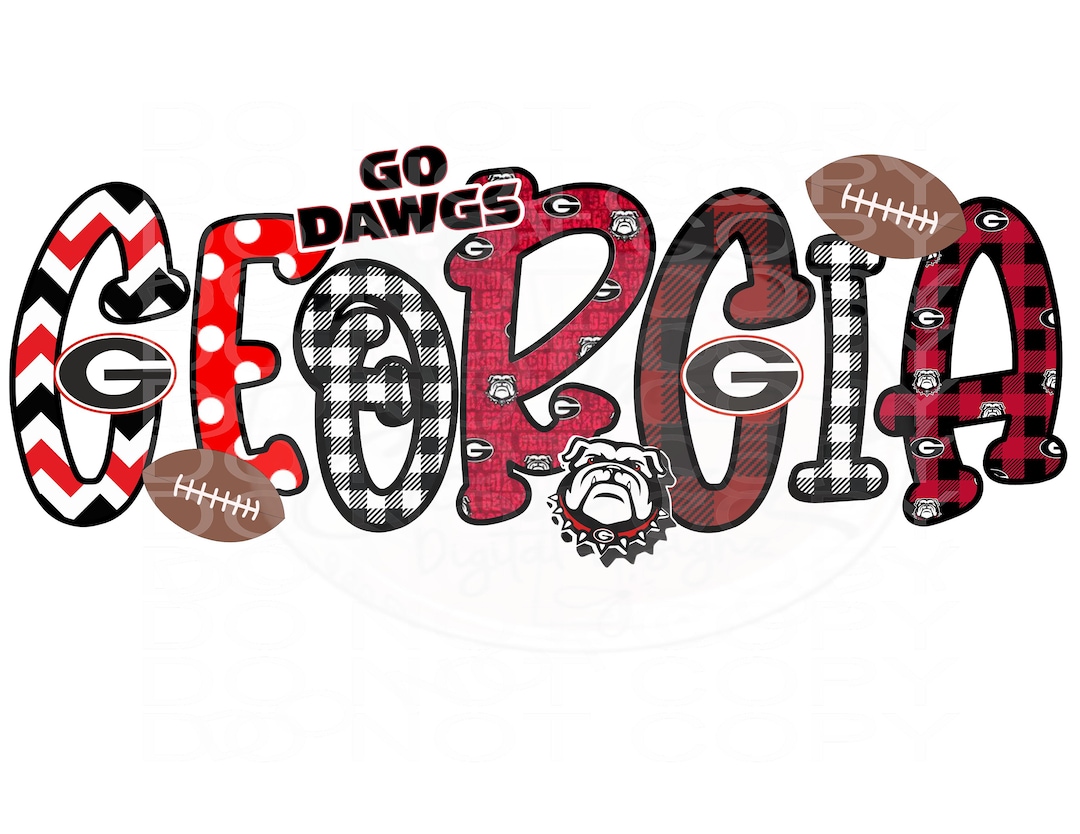 Georgia UGA Bulldogs Go Dawgs Football PNG Sublimation - Etsy