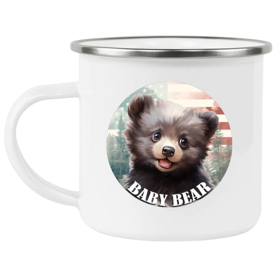 BABY BEAR Enamel Camping Mug, Camping Family, Bear Family, Family ...