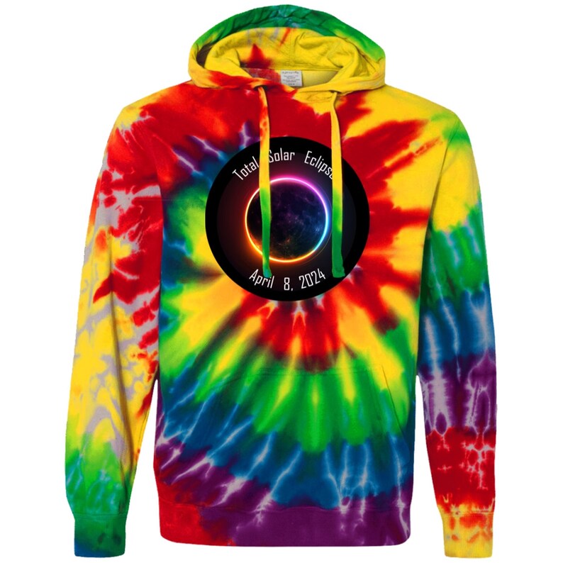 Total Solar Eclipse Aprl 8, 2024. Unisex Tie-dyed Pullover Hoodie, 2024 Eclipse Gifts - Etsy