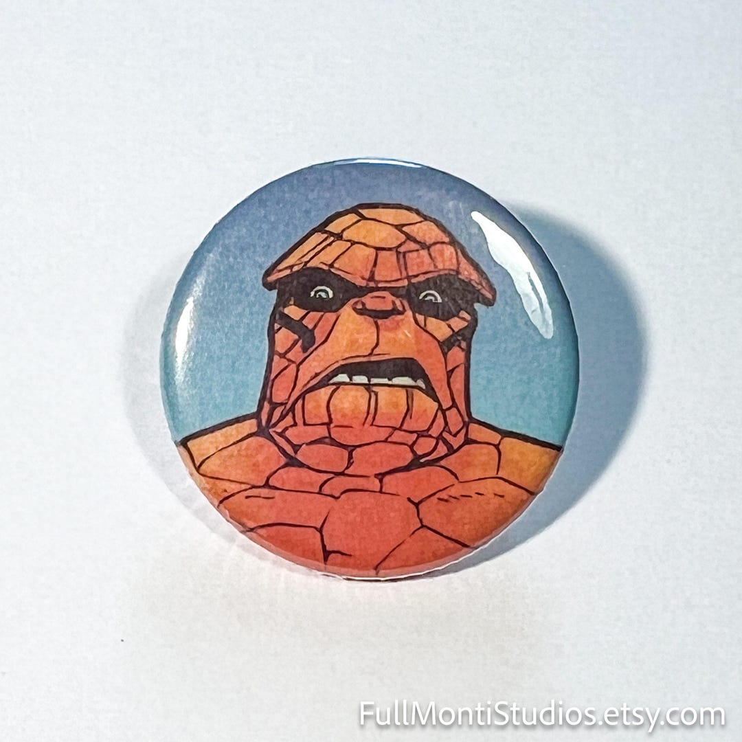 THE THING, Fantastic Four - 1.25" Pinback Button Handmade From Vintage ...