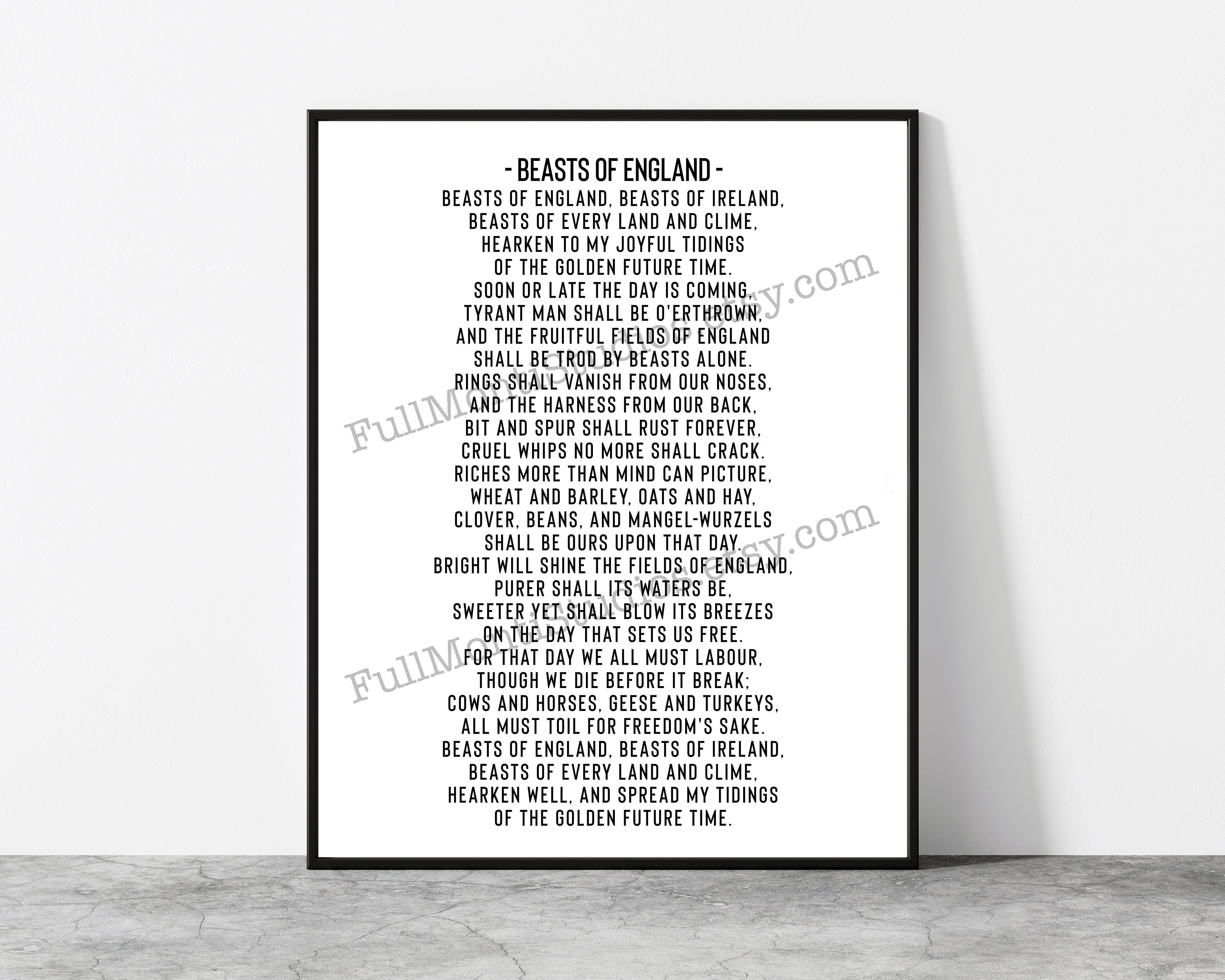 Animal Farm Beasts Of England