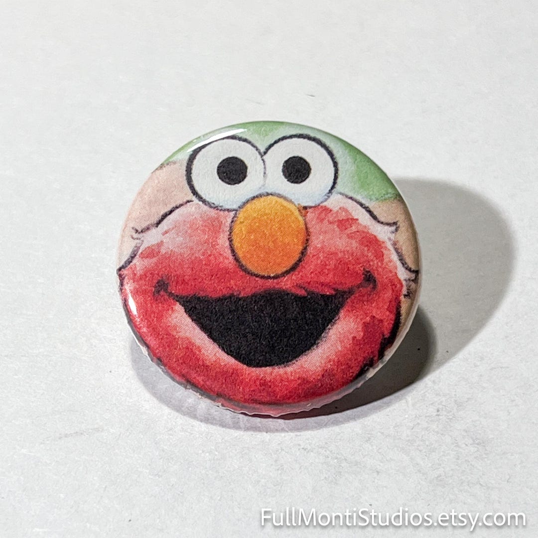 ELMO, Sesame Street - 1.25" Pinback Button Handmade From Vintage ...