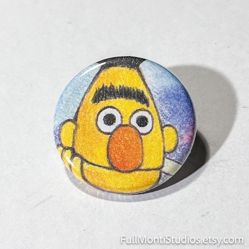 BERT, Bert & Ernie, Sesame Street - 1.25" Pinback Button Handmade From ...