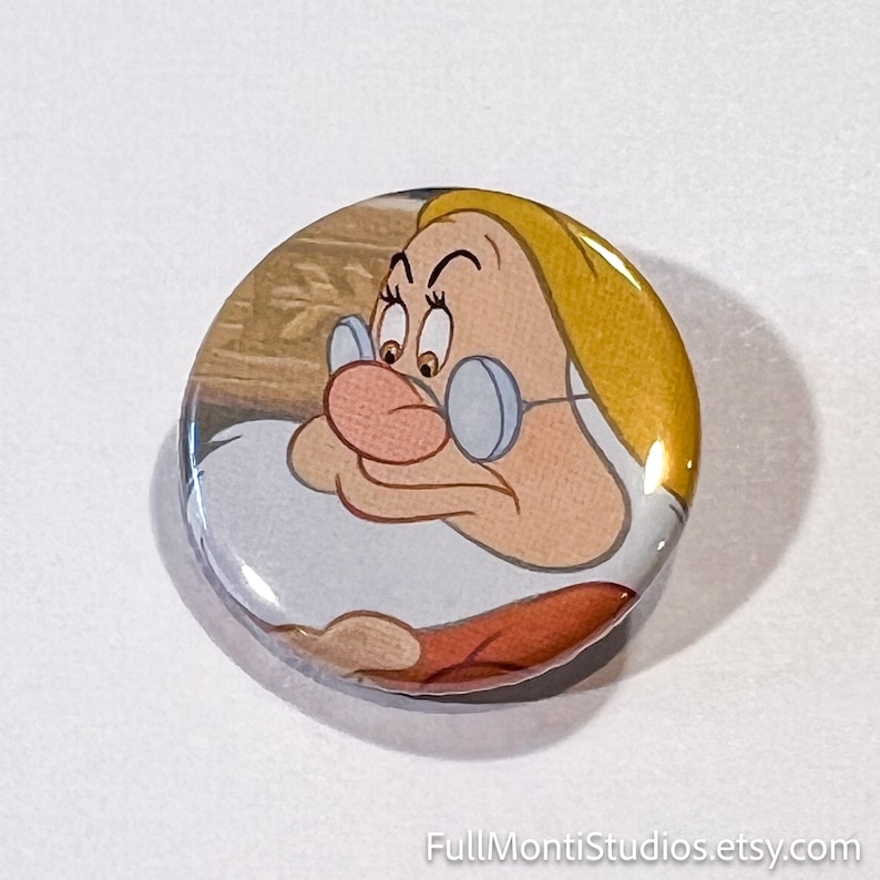DOC, SNOW WHITE and the Seven Dwarfs - 1.25" Pinback Button Handmade ...