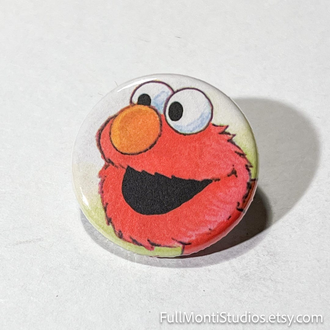 ELMO, Sesame Street - 1.25" Pinback Button Handmade From Vintage ...