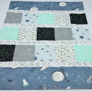 Outer Space Baby Quilt Kit: Moon Fabric Patchwork - Etsy