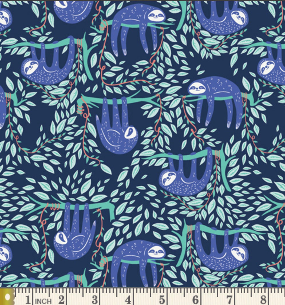 Sloth Fabric Art Gallery Fabric Jungle Themed Fabric Selva - Etsy