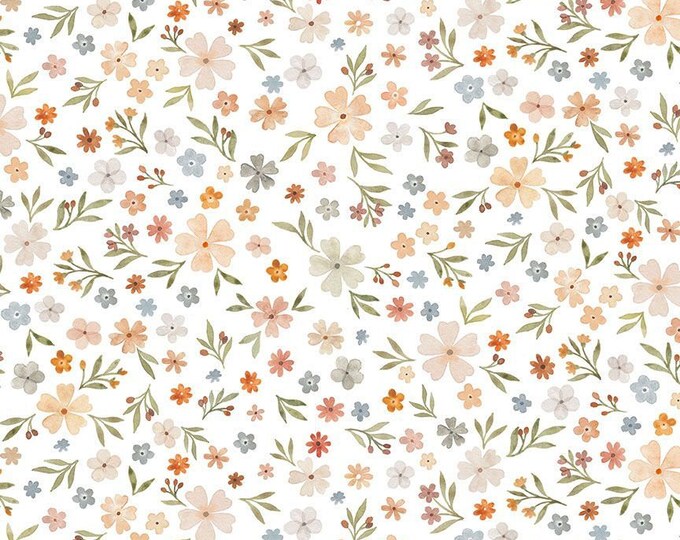Floral Fabric, Muted Tones, Spring Floral, Small Print, STELLA-DNS2515 ...