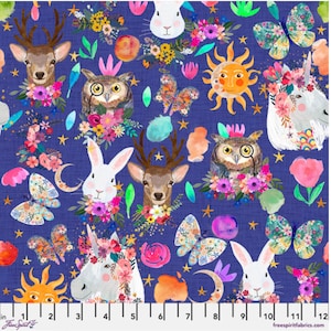 Woodland Animal Fabric Magic Friends Happy Friends Mia - Etsy