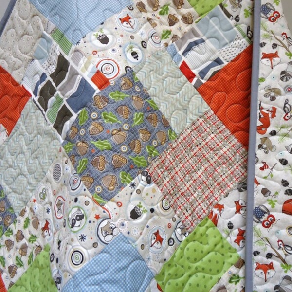 Baby Boy Crib Quilt Woodlands - Etsy