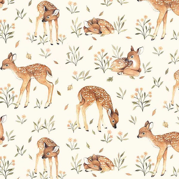 Fawn Print Fabric - Etsy