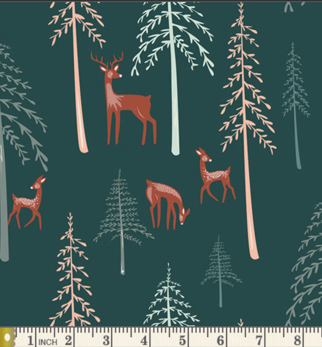 Woodland Fabric, Deer Fabric, by the Yard, Art Gallery Fabrics, Among ...