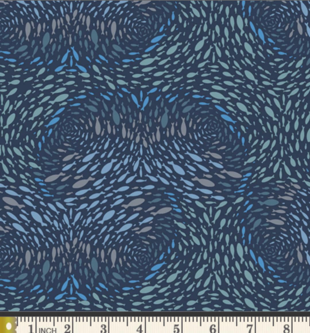 Blue Fish Fabric: Art Gallery Quilting Cotton, Enchanted Voyage - Etsy