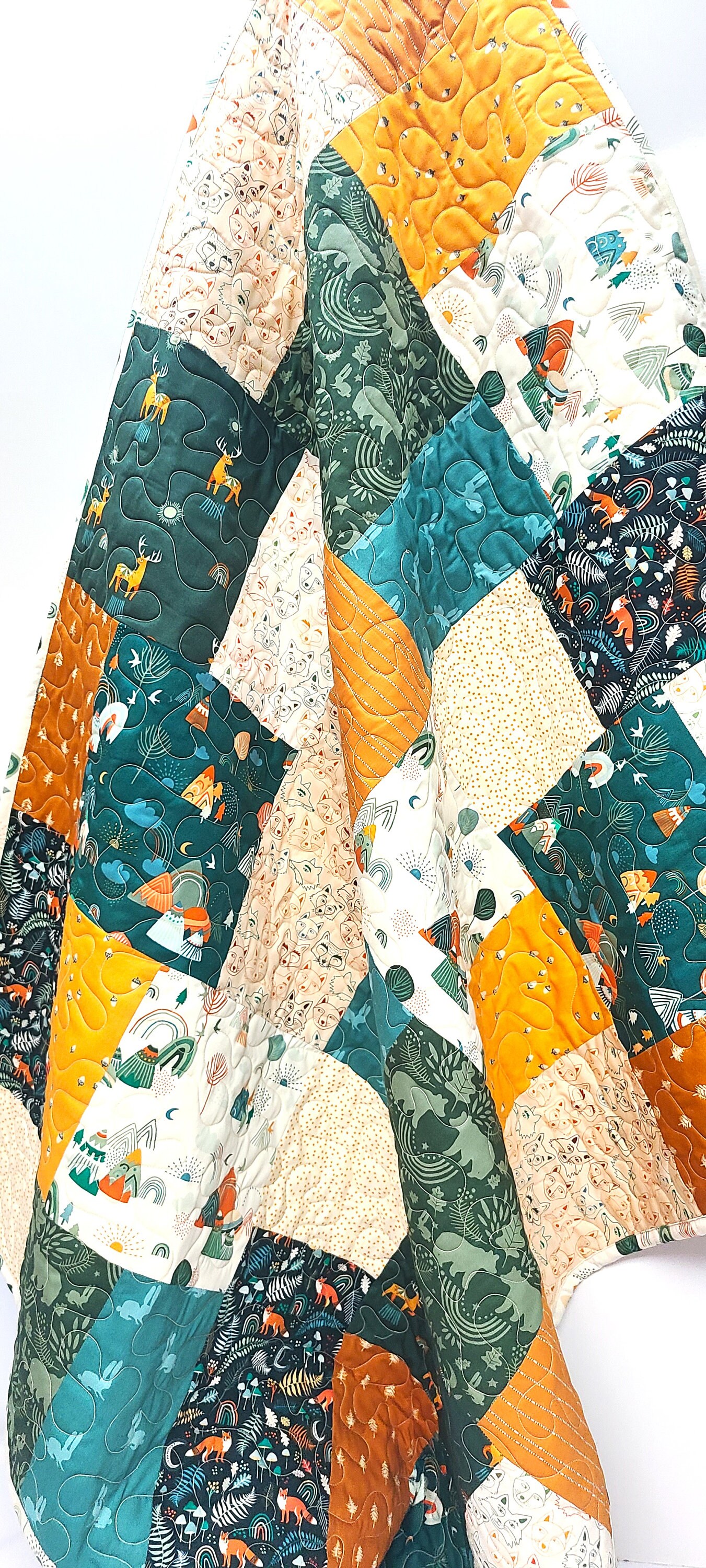 Modern Woodland Quilt Kit: Rustic Mountain Adventure, DIY Baby/toddler ...