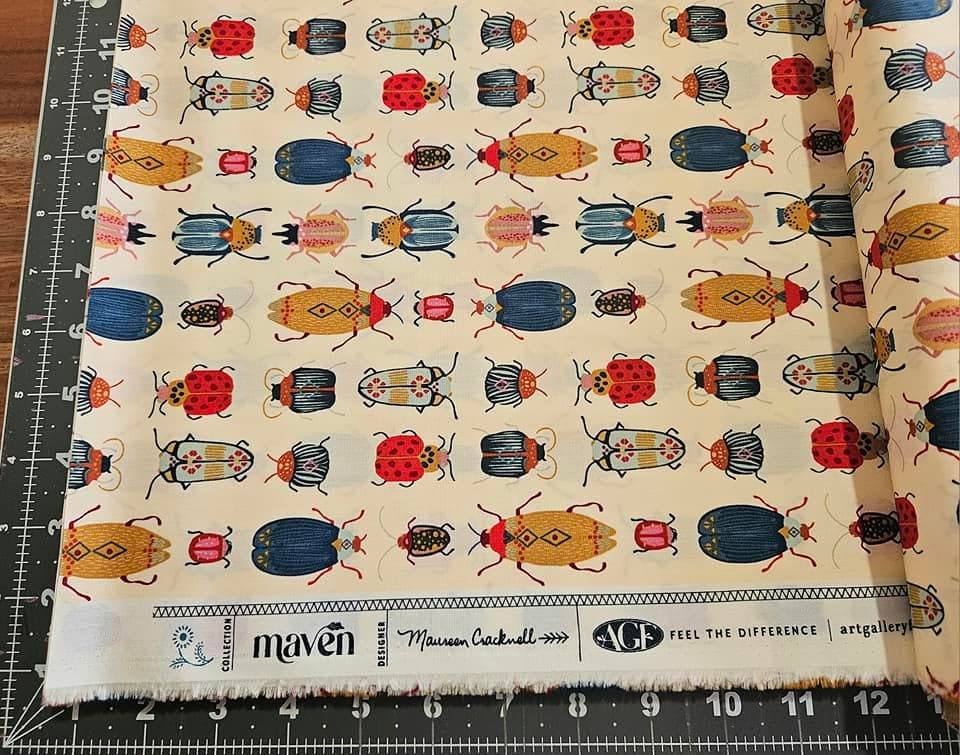 Insects, Beetle Fabric, Renewal, Maven by Art Gallery Fabrics, Maureen ...