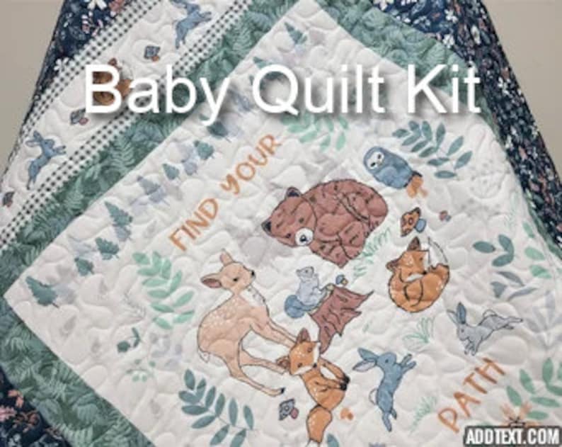 Easy Baby Quilt Kit Woodland Animals Boy Navy Blue Girl - Etsy