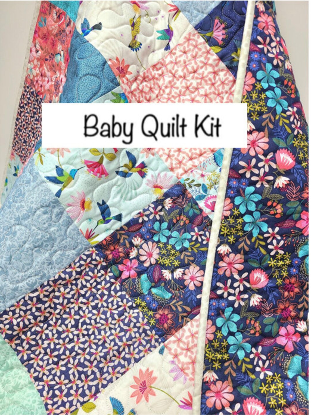 Hummingbird Quilt Kit, Baby, Patchwork, Lap, Toddler, Girl, Wildflowers ...