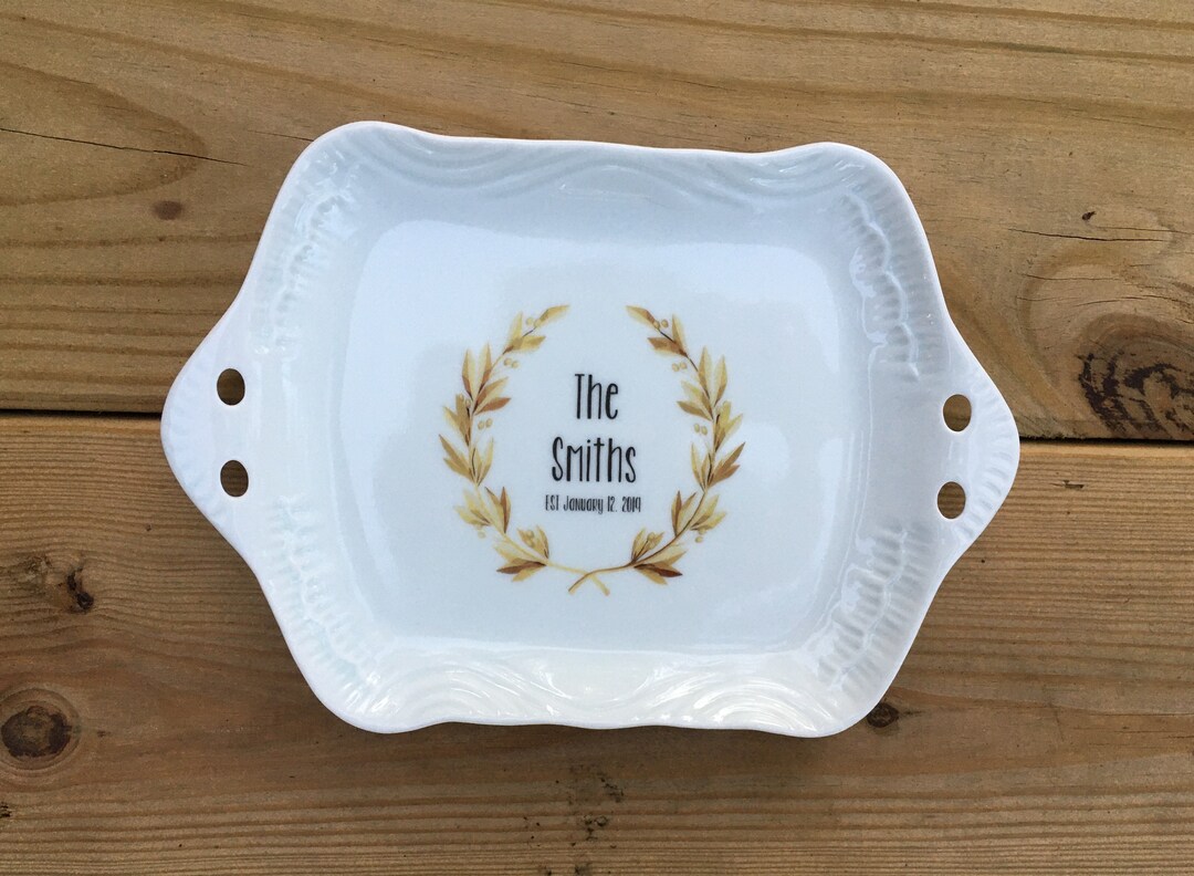 Small White Ceramic Tray Personalized as You Wish, 9x6 Custom Tray ...