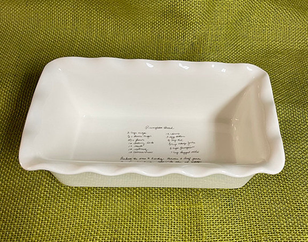 Recipe on Loaf Pan, Personalized White Ceramic Bread Pan - Etsy