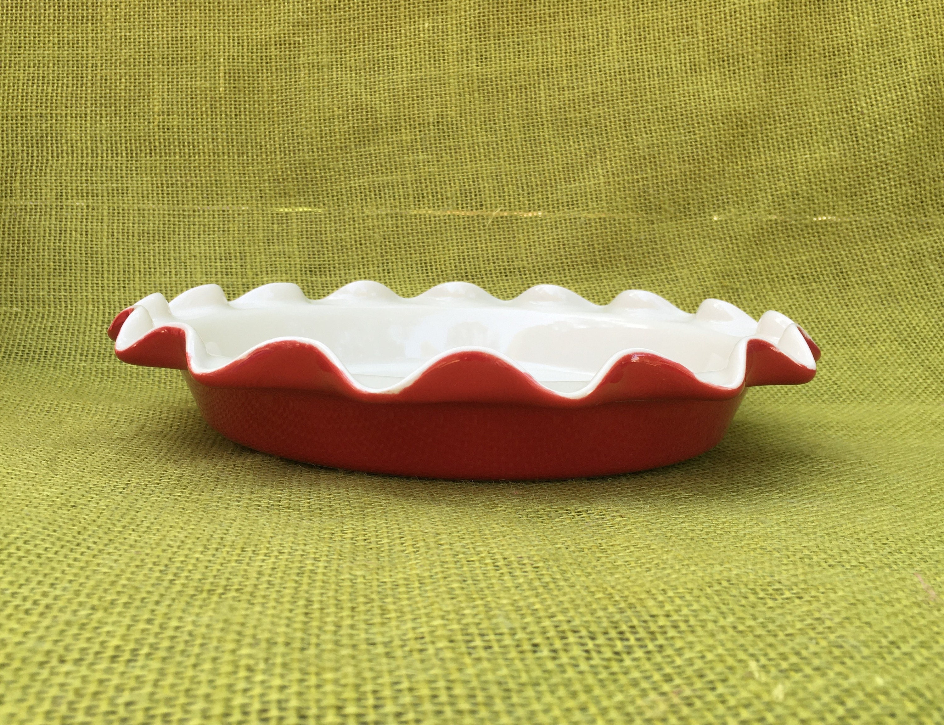 Custom red fluted pie plate recipe pie plate recipe dish | Etsy