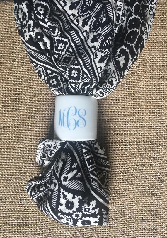 Monogram Napkin Rings Set of 4 Custom Ceramic Napkin Rings - Etsy
