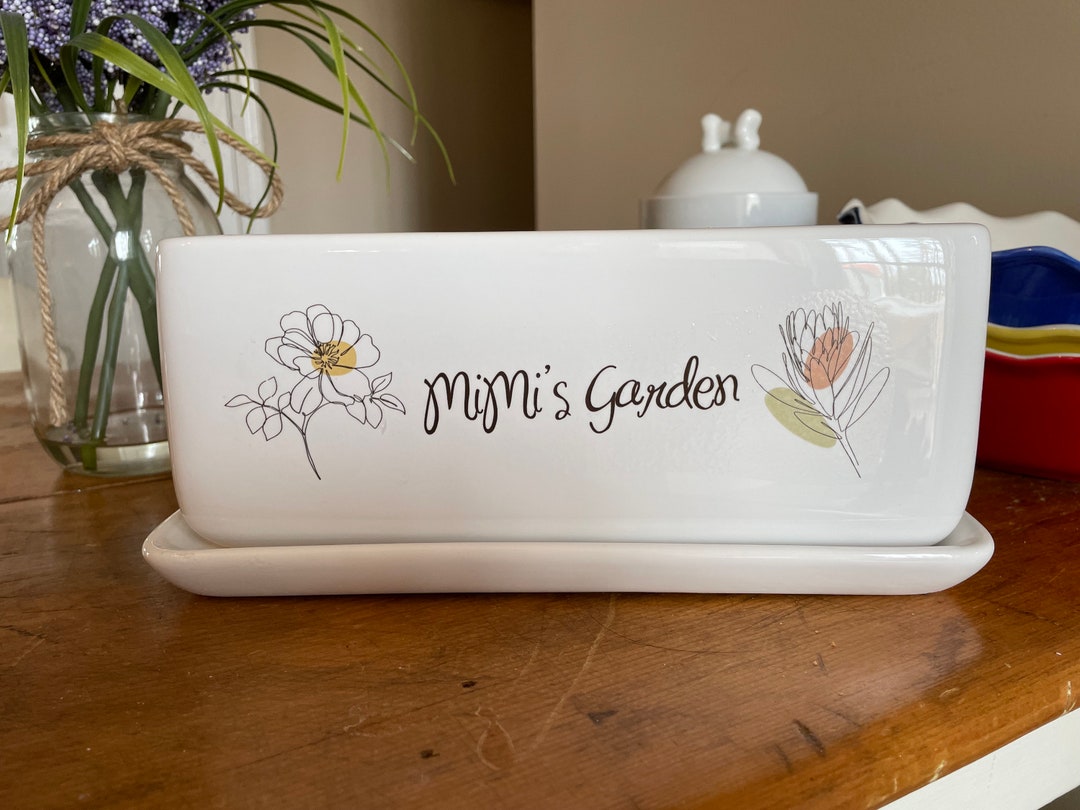 Personalized Ceramic Planter With Saucer, 10in X 4 in X 5", Free ...