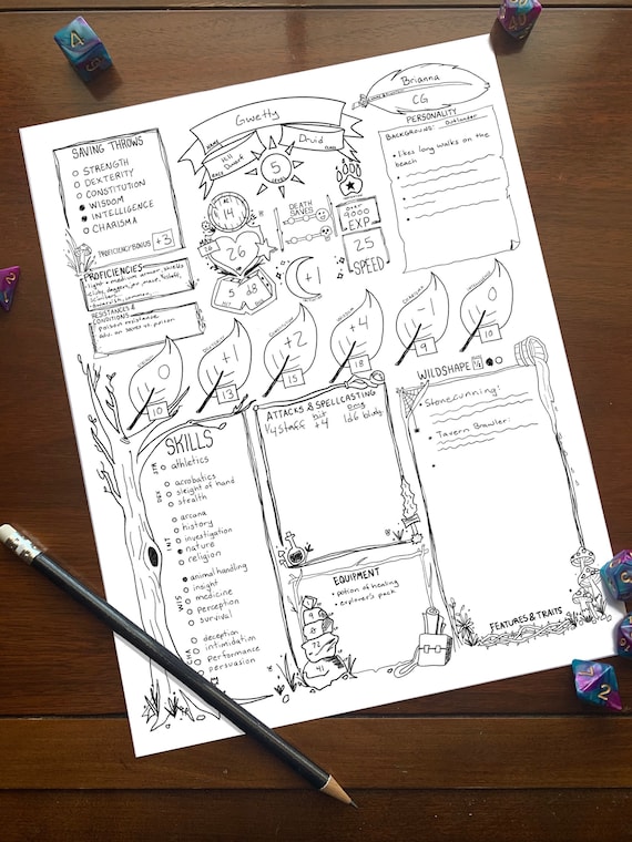 Dungeons and Dragons 5th Edition Druid Illustrated Class Theme - Etsy