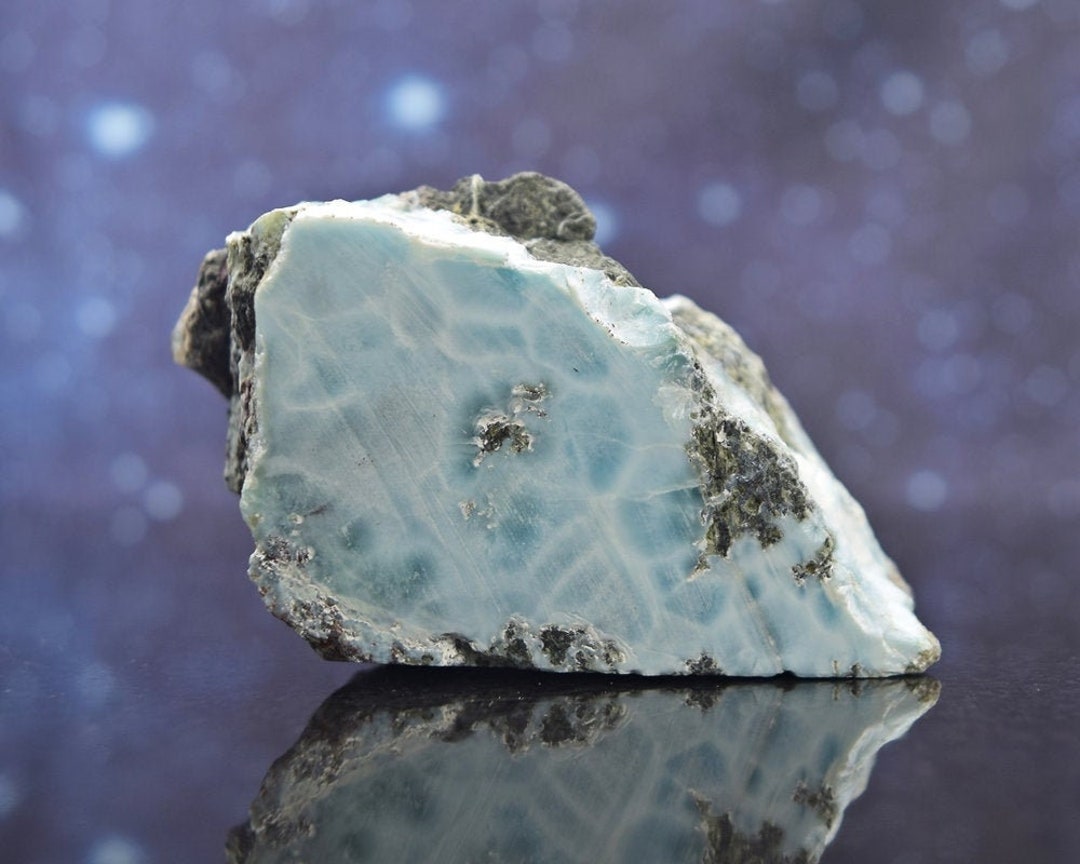 Semi Polished Raw Larimar From Dominican Republic Caribbean Blue ...