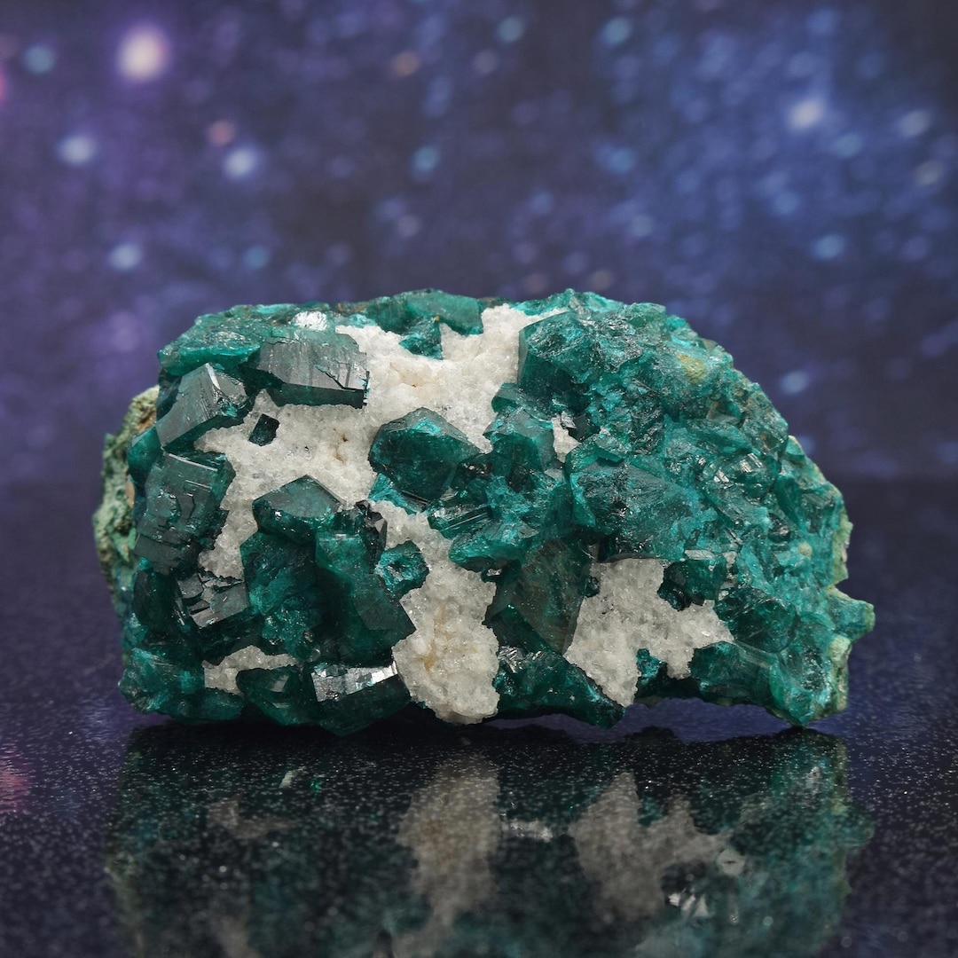 Beautiful Dioptase Cluster With Matrix From Congo | 2.71" | 95.2 Grams ...
