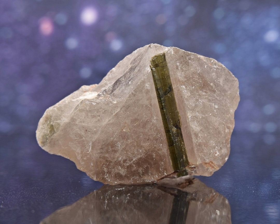 Green Tourmaline With Raw Smoky Quartz From Madagascar | Verdelite | 2. ...