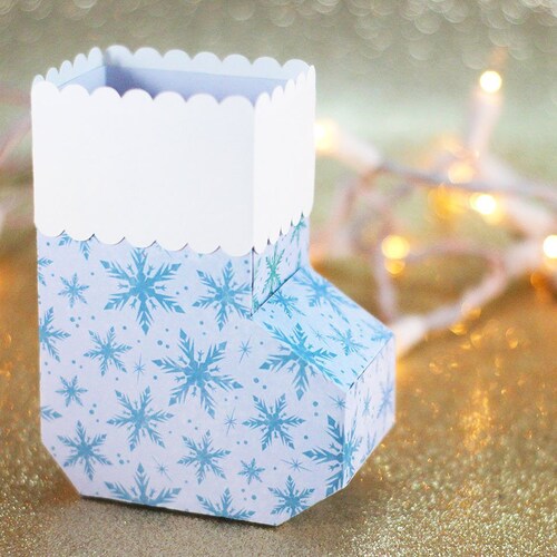 SVG File: 3D Paper Christmas Stocking Gift Box / Treat Box SVG - Etsy