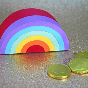 SVG File: 3D Rainbow Gift Box / Treat Box / Favor Box for St. Patrick's ...