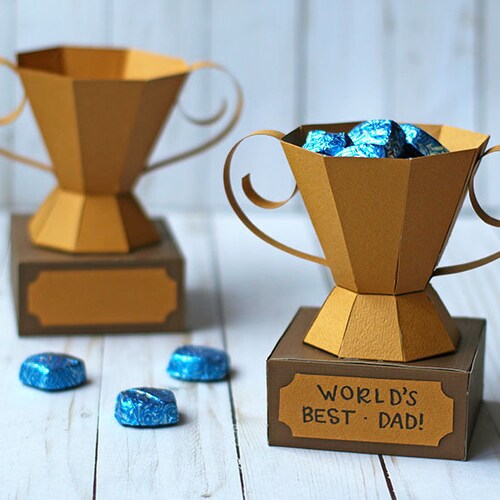 SVG File: 3D Paper Trophy Gift Box / Treat Holder / Party | Etsy