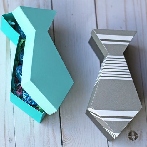 SVG File: 3D Tie Shaped Gift Box for Father's Day SVG Cut - Etsy