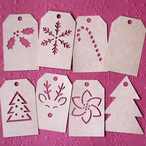 Set of 8 Christmas SVG Gift Tags - Christmas Tree, Snowflake, Candy ...