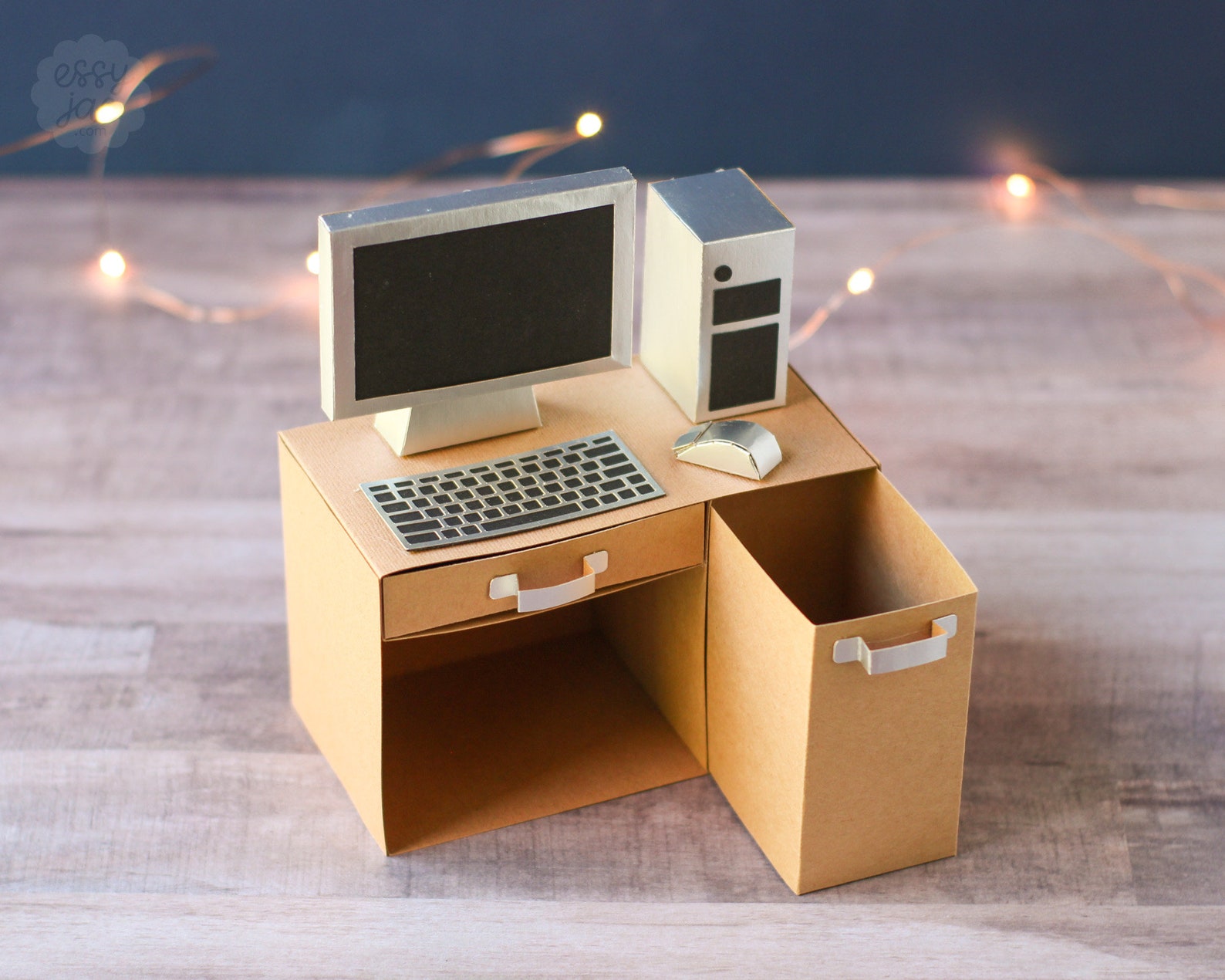 3D Computer and Computer Desk SVG Cut File Gift Card Holder - Etsy