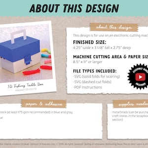 SVG File: 3D Fishing Tackle Box Gift Box / Treat Box / Gift Card Holder ...