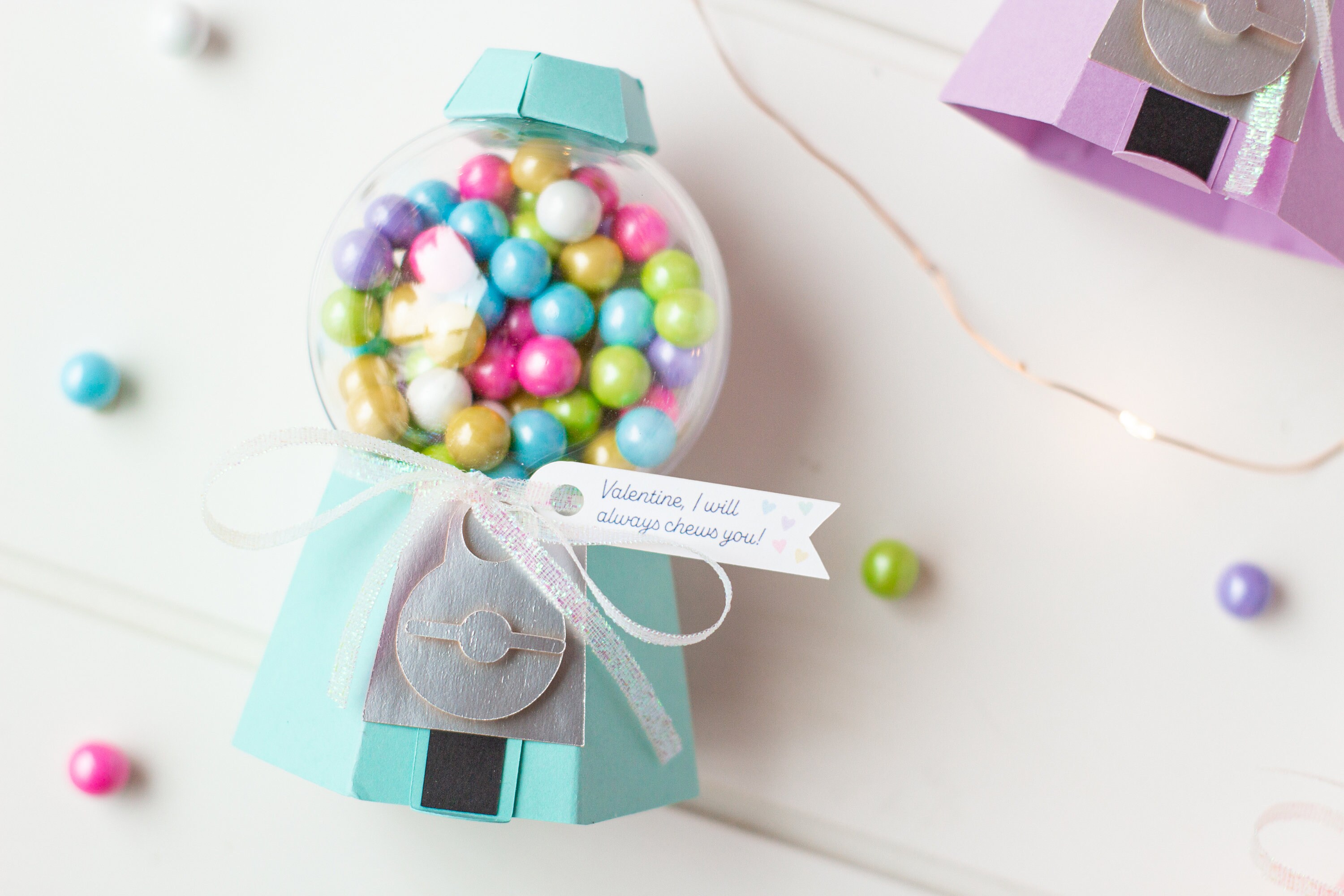 Mini 3D Gumball Machine SVG Cut Files Valentine Tags Pdf - Etsy