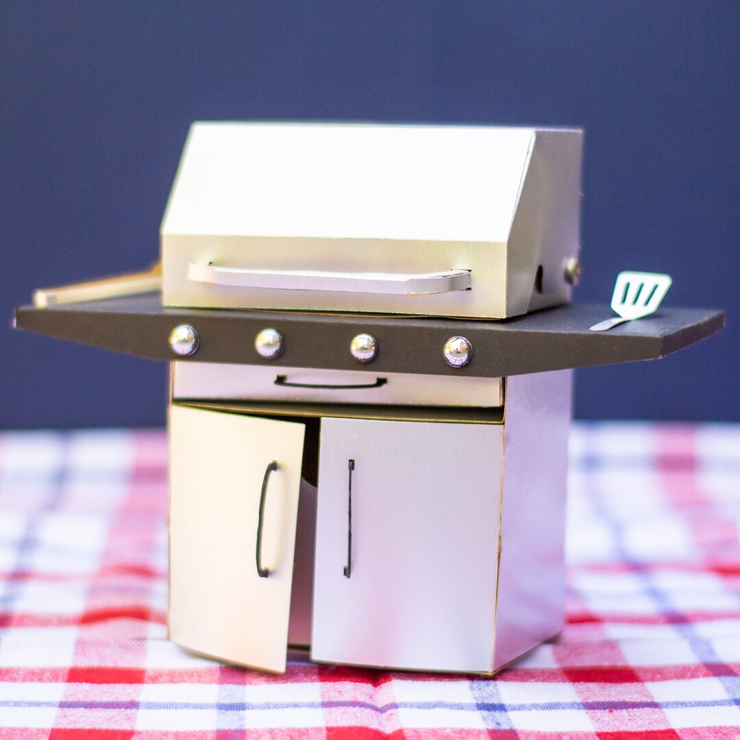 3D Grill Gift Box, Barbecue Grill Gift Card Holder SVG Cut File, 3D ...