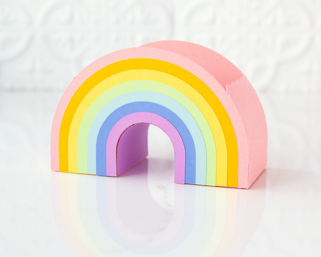 Rainbow Gift Box SVG, 3D Rainbow Box Svg, Rainbow Treat Box Svg ...