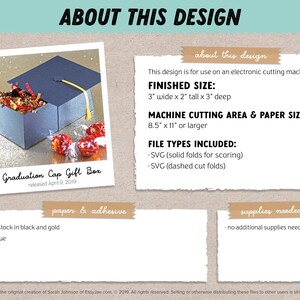 SVG File: 3D Graduation Cap Gift Box / Favor Box / Treat Box With Paper ...